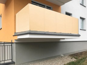 Balkonová zástěna OSLO béžová, výška 90 cm, šířka různé rozměry MyBestHome Rozměr: 90x700 cm rozteč 50 cm