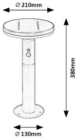 Rabalux 77018 - LED Solární svítidlo se senzorem ALASKA LED/10W/3,7V IP44
