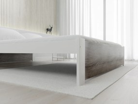 Postel IKAROS 140 x 200 cm, bílá/dub lanýž Matrace: Matrace Coco Maxi 20 cm, Rošt: Bez roštu