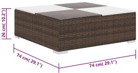 vidaXL Marketos 8dílná zahradní sedací souprava s poduškami polyratan hnědá