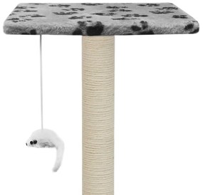 Škrabadlo pro kočky - sisalové sloupky - šedé s potiskem | 95 cm