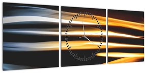 Černý obraz (s hodinami) (90x30 cm)