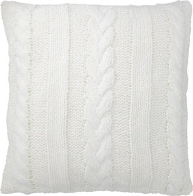 Bílý pletený polštář s výplní Twist - 45*10*45cm