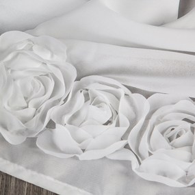 ZÁCLONA NA PÁSCE EVA MINGE ROSES, SADA 2KS 140X270 CM BÍLÁ