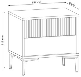 UNO | noční stolek SN | 53,4 cm | béžová | lamino o síle 18 mm
