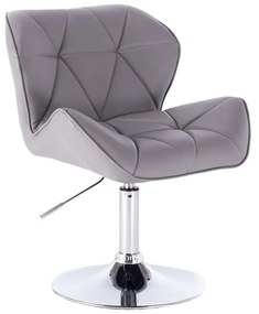 LuxuryForm DESIGN Otočná židle MILANO na stříbrném talíři - šedá