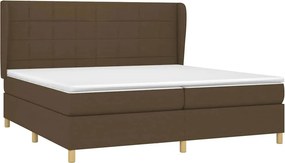Box spring postel s matrací tmavě hnědá 200x200 cm textil 3128552