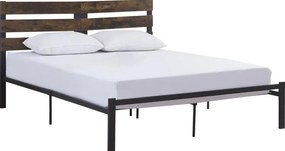 Manželská postel s roštem, dub rustikal/kov, 160x200, ANEYA Kondela 0000399610