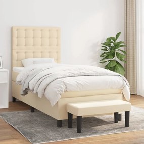 Box spring postel s matrací krémová 100 x 200 cm textil 3136898