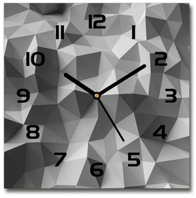Wallmuralia Skleněné hodiny čtverec Abstraktní trojúhelníky 30x30 cm