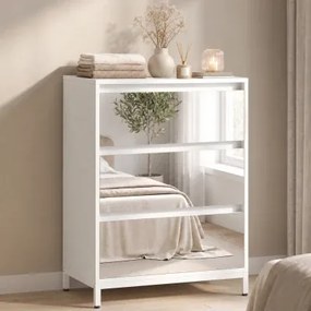 HOMCOM moderní komoda se zrcadlem a 3 zásuvkami, 60x35x80 cm, bílá