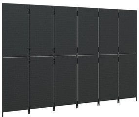 Dělicí stěna 6 panelů černá polyratan,  365352