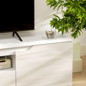 HOMCOM Televizní Skříňka s 2 Dveřmi, Zásuvkou, 160 cm Dlouhá Televizní Stojan pro Televize do 65 Palců, Televizní Stol z Kabelovou Správou pro Obývac…