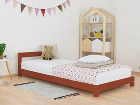 Benlemi Dětská jednolůžková postel s čelem DREAMY Rozměr: 90x160 cm, Zvolte barvu hranolů: Cihlová, Zvolte barvu ploch: Cihlová
