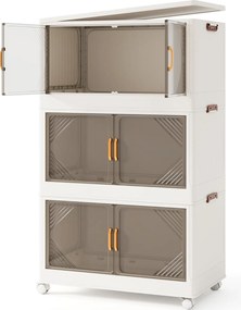 Costway 213 L Úložné boxy s víkem Stohovatelné skladovací kontejnery s kolečky