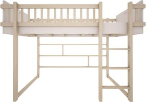 Dětská zvýšená postel BASIC se žebříkem 90x200 cm Zvolte barvu: Bílá