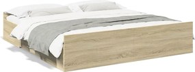 Rám postele se zásuvkami dub sonoma 200x200 cm kompozitní dřevo 3280267