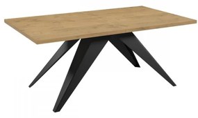 Rozkládácí jídelní stůl Awelian 140, Barva dřeva: černá / dub lancelot
