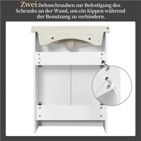 Koupelnová skříňka s umyvadlem – bílá (256460868253)