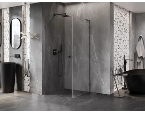 Mexen Lunar-B L sklápěcí sprchový kout levý 90 x 90 cm, čiré sklo, broušený grafit, 832L-090-090-66-00-L