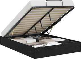 Ottoman postel Černý Dub 193 x 140 x 25 cm Dřevěný materiál 3409270