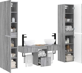 Sada koupelnového nábytku 5 ks Šedý Sonoma 33 x 34,5 x 160 cm 3406009