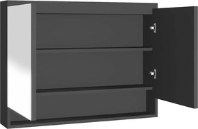 Koupelnová skříňka se zrcadlem 80 x 15 x 60 cm MDF antracitová 331536