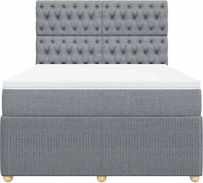Box spring postel s matrací světle šedá 140 x 200 cm textil 3294386
