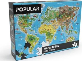 POPULAR Puzzle Mapa světa / 160 dílků