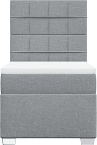 Box spring postel s matrací světle šedý 100 x 200 cm textil 3290399
