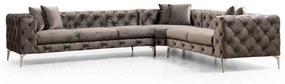 Designová rohová sedačka Rococo antracitová - levá