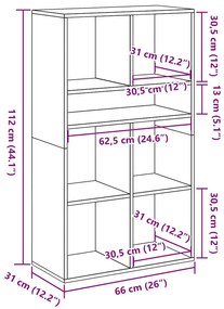 vidaXL Knihovna dub artisan 66x31x112 cm kompozitní dřevo