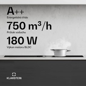 Klarstein AirJet FlexPro Down Air System, Indukční varná deska + digestoř, Flexi zóna, Booster