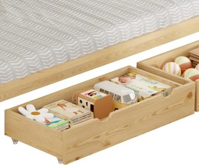 Postel s přistýlkou a úložným prostorem, 90x200, přírodní, ELARA Kondela 0000412691