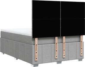 Box spring postel s matrací světle šedá 140 x 190 cm textil 3291663