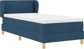 Postel s boxspringem s čelo Modrá 90 x 190 cm textil 3340191
