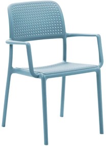 OnaDnes -20% Nardi Světle modrá plastová zahradní židle Bora s područkami