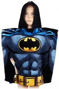 Setino - Dětské bavlněné pončo osuška s kapucí Batman, 70 x 140 cm