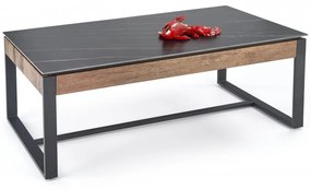 Konferenční stolek- RAMONA- Černý mramor / Ořech