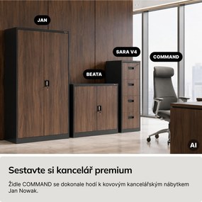 Křeslo kancelářské čalouněné ředitelské šedé: COMMAND