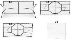Zahradní skládací banketový stůl 153 cm - bílý