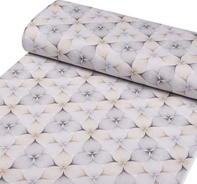 Dekorační látka PML-031 Designové geometrické obrazce na bílém - šířka 150 cm