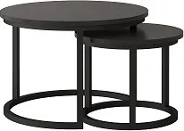 Nábytkáři ORFA TRENTO - Konferenční stolek sada 2kusy - lamino ČERNÁ/ noha kov ČERNÝ (Toronto stolik kawowy=2balíky)(IZ) (K150)