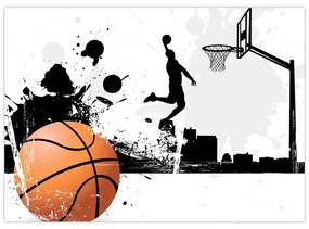 Skleněný obraz - Hráč basketbalu (70x50 cm)