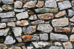 DIMEX | Samolepicí vliesová fototapeta na zeď Strukturovaná kamenná zeď MA-5-2381 | 375 x 250 cm | bílá, oranžová, šedá