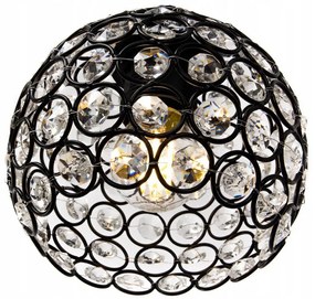 Stropní svítidlo Crystal, 3x černé křišťálové stínítko,