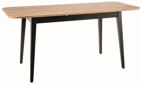 MAXIVA Jídelní stůl rozkládací - GUSTO, 120/160x68, dub votan/matná černá