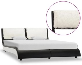 vidaXL Rám postele černobílý umělá kůže 140 x 200 cm