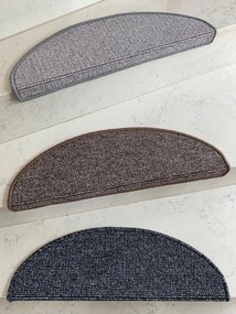 Vopi koberce Nášlapy na schody Porto hnědý půlkruh, samolepící - 28x65 půlkruh (rozměr včetně ohybu)