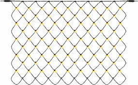 Hobby Line LED světelná síť, 200 × 150 cm, teple bílá, 90 diod, tmavě zelený kabel, IP44, prodlužovací